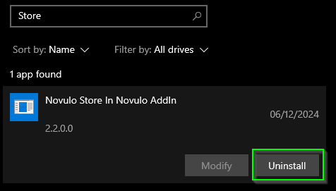 Store In Novulo Add In Page